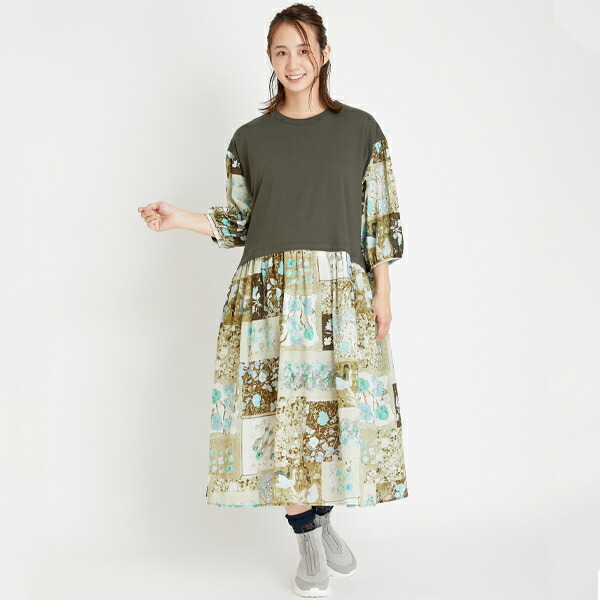 【楽天市場】アーティストコラボ 80ボイルコットンシフォン「flower patchwork」pt×天竺ワンピ／スーパーハッカフィーユ（super hakka feuille）：丸井（マルイ ...