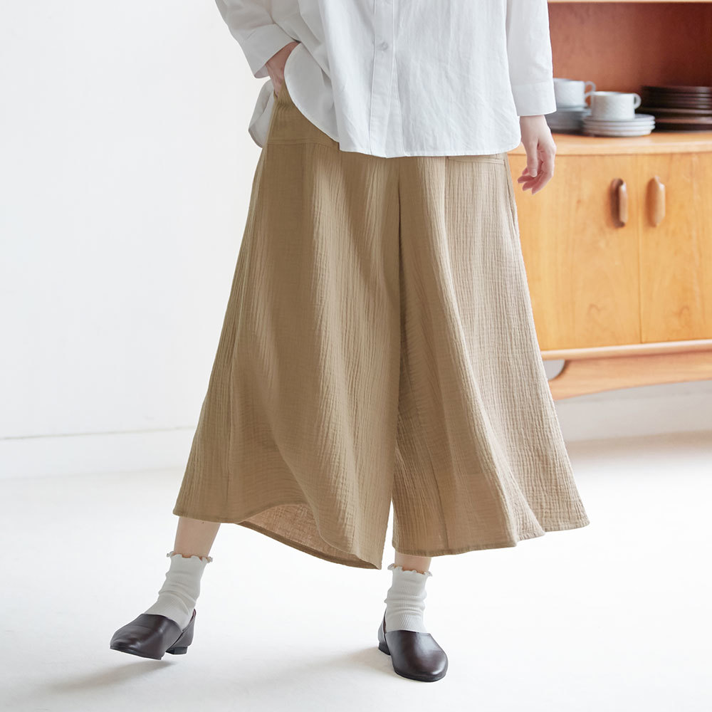 【楽天市場】ふんわり、しっかり。綿100％ダブルガーゼガウチョパンツ／ヴィオラエヴィオラ（viola e_viola）：丸井（マルイ）楽天市場店