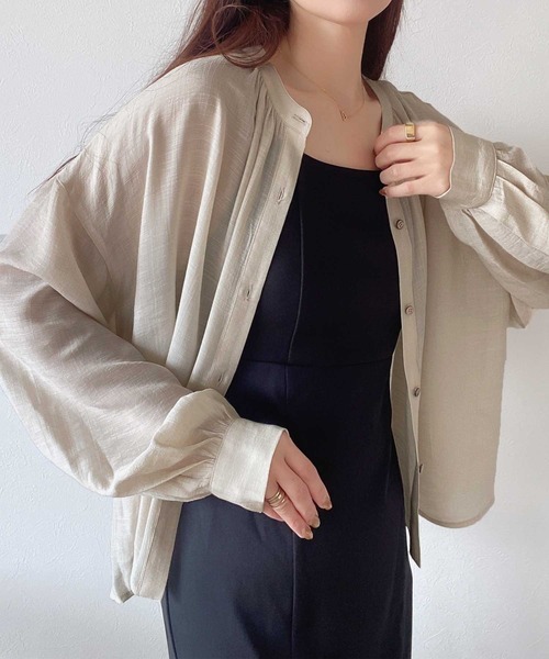 【楽天市場】《JaVaジャバ コラボ》程よい大人の抜け感。2wayクロップド丈シアーバンドカラーシャツ／クラシカルエルフ（Classical ...