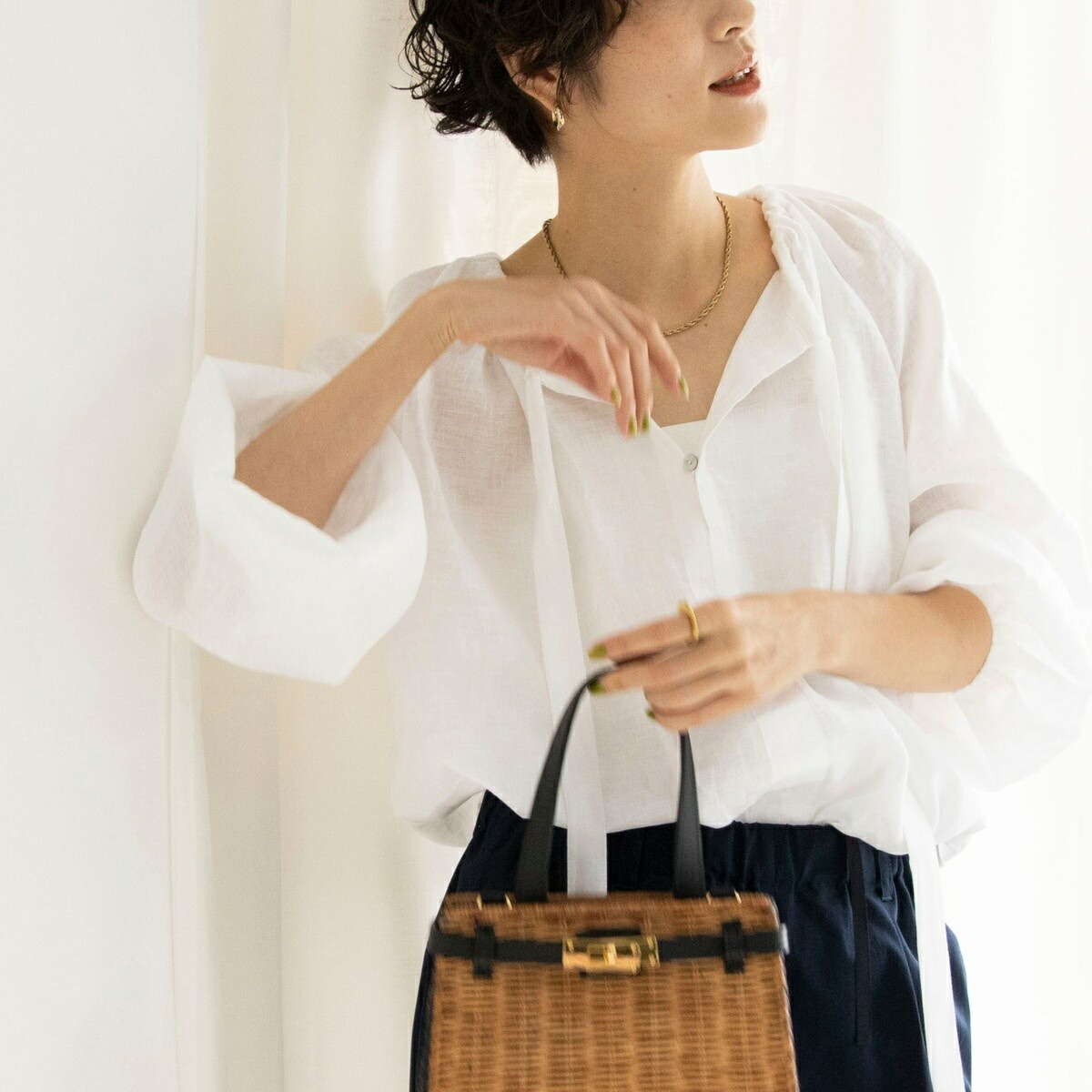 【楽天市場】WASH LINEN ギャザーブラウス／ノーリーズ（NOLLEY'S）：丸井（マルイ）楽天市場店