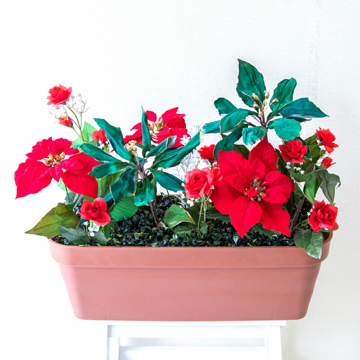 【楽天市場】造花プランター フラワープランター フラワーアレンジメント フェイクグリーン 店舗装飾 ディスプレイ パチンコ店 工事現場 住宅 ...