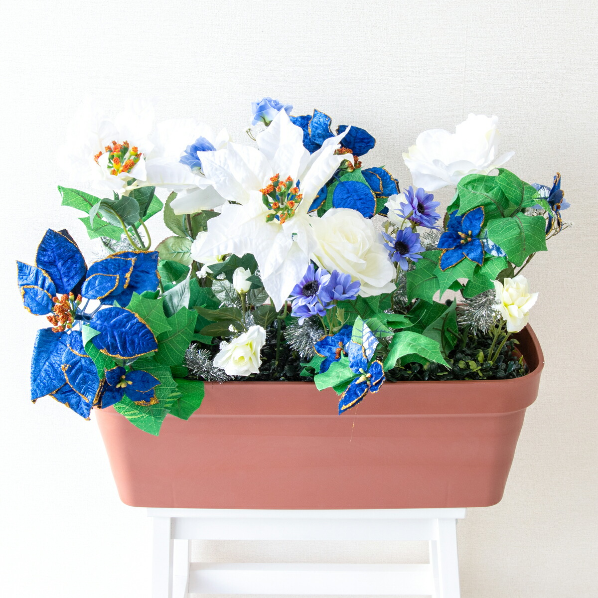 【楽天市場】造花プランター フラワープランター フラワーアレンジメント フェイクグリーン 店舗装飾 ディスプレイ パチンコ店 工事現場 住宅 ...