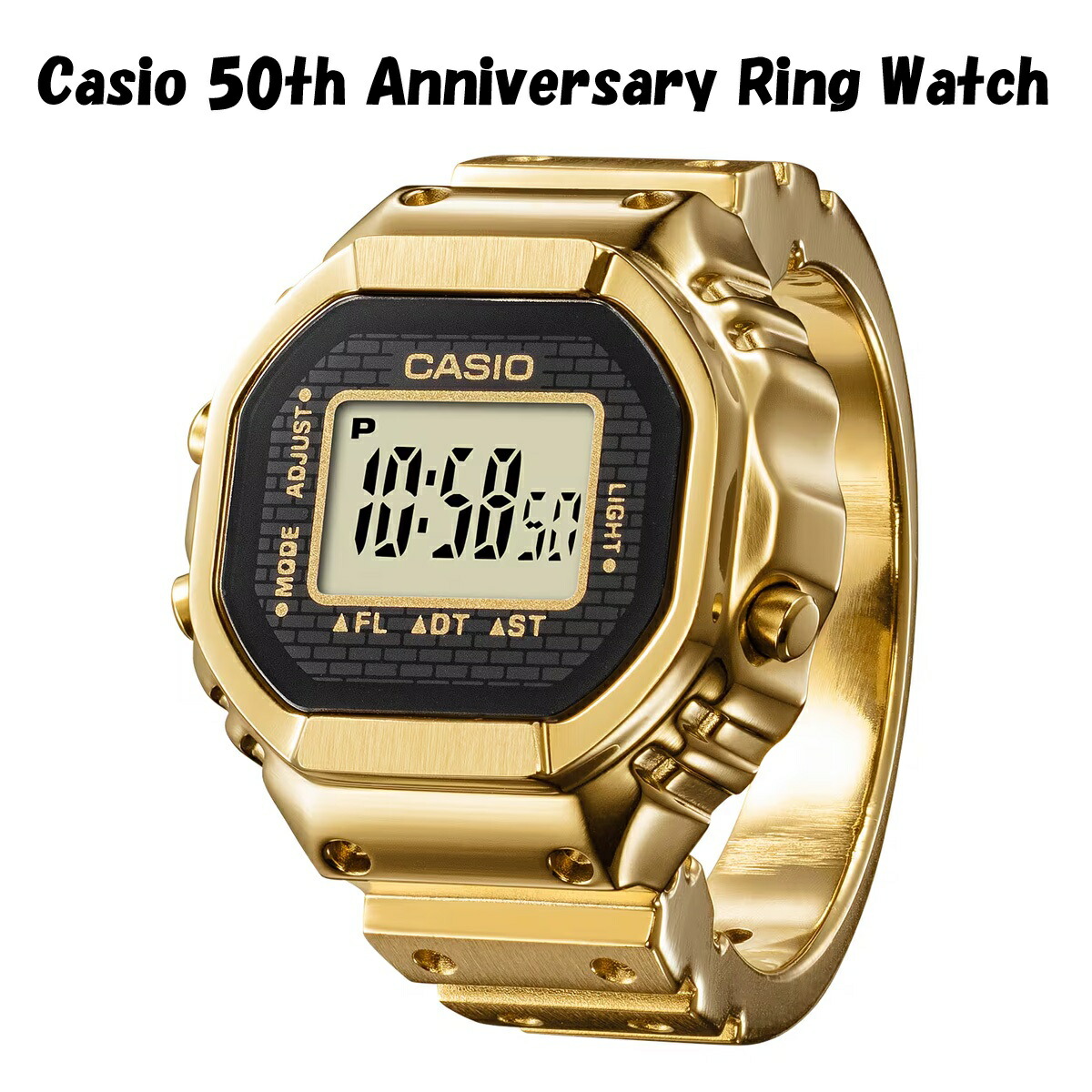 【楽天市場】CASIO RING WATCH CRW-001G-9 カシオ リングウォッチ ウォッチ リング 50周年記念 限定モデル 指輪型 ...
