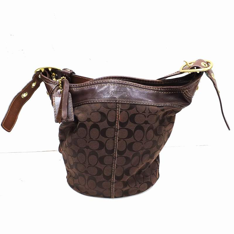 【楽天市場】COACH コーチ ブリーカーダッフル シグネチャー ショルダーバッグ 11437 ブラウン バッグ キャンバス レザー【中古 ...