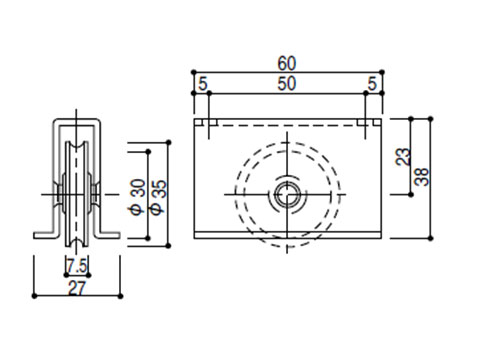 【楽天市場】【メール便選択可】 サッシ戸車 YKK AP用 HH-K-3523【メーカー取り寄せ品】：網戸サッシ部品窓の専門店