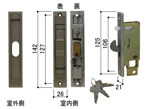 【楽天市場】戸先 内締り錠 YKK AP HH-J-0407 YB色【メーカー取り寄せ品】：網戸サッシ部品窓の専門店