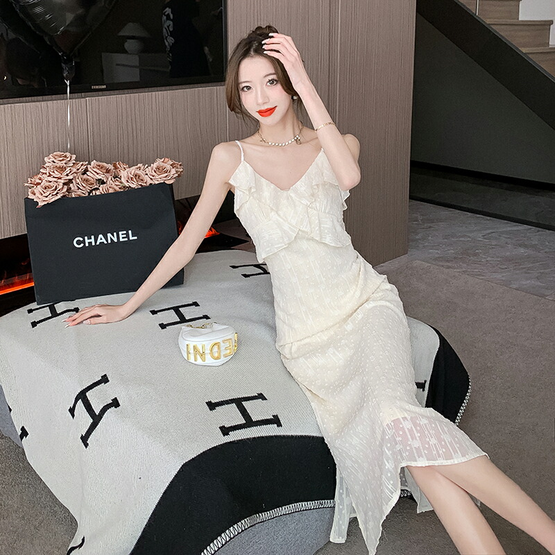 【楽天市場】2024 ロングワンピース フレアワンピース シフォン ロング レース シフォンワンピース シンプル 新作 ワンピース パーティー ...