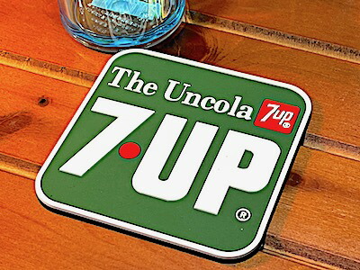 【楽天市場】コースター 7UP RUBBER COASTER GREEN 1 アメリカン雑貨 ラバーコースター セブンアップ キッチン雑貨 ...