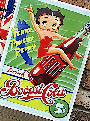 【楽天市場】ベティちゃん グッズ アメリカン雑貨 台紙付きポスター Betty Boop Boopsi Cola 壁飾り 店舗 ガレージ ...