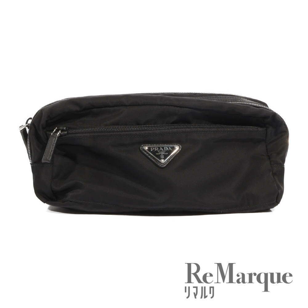 【楽天市場】PRADA(プラダ) テスート ポーチ 三角 ロゴ プレート ブラック 2NA030 ナイロン ユニセックス【中古】【程度A ...