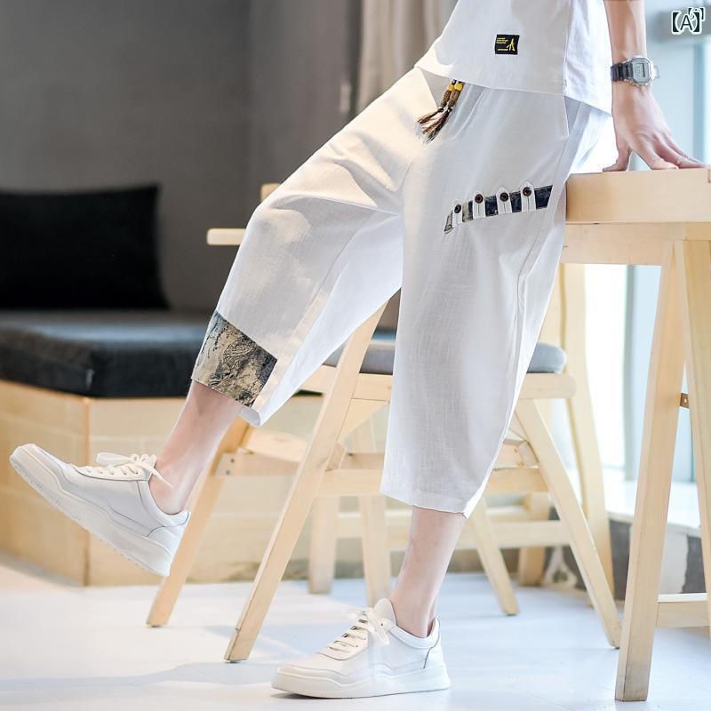 【楽天市場】メンズ ファッショオン オシャレ カジュアル 男性 リネン パンツ 夏 薄手 大きいサイズ チャイナ 風 たり 3点 コットン 麻 ...