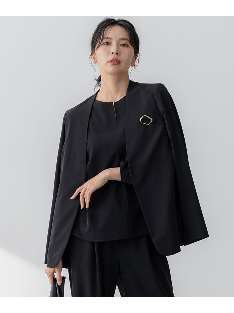 【楽天市場】【セットアップ対応/洗える】2WAYストレッチツイル ジャケット 23区 L ニジュウサンク ジャケット・アウター ノーカラージャケット ネイビー ブラック ベージュ【送料無料 ...