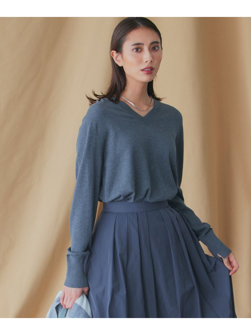 【楽天市場】【SALE／50%OFF】【洗える】シルクコットン Vネック ニット 23区 ニジュウサンク トップス ニット ブルー ブラック ...