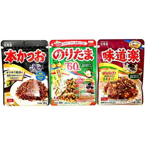 【楽天市場】【ニューパック3種セット】のりたま28g + 本かつお 19g + 味道楽 28g 各1袋 合計3袋 丸美屋 ＊定形外郵便発送：24EXP