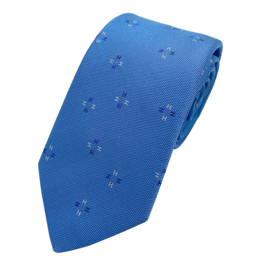 【楽天市場】【新品】エルメス HERMES ネクタイ シルクツイルタイ《 PETALES 》7 CM ブルー 青 水色 マリン 総柄 ロゴ H ...