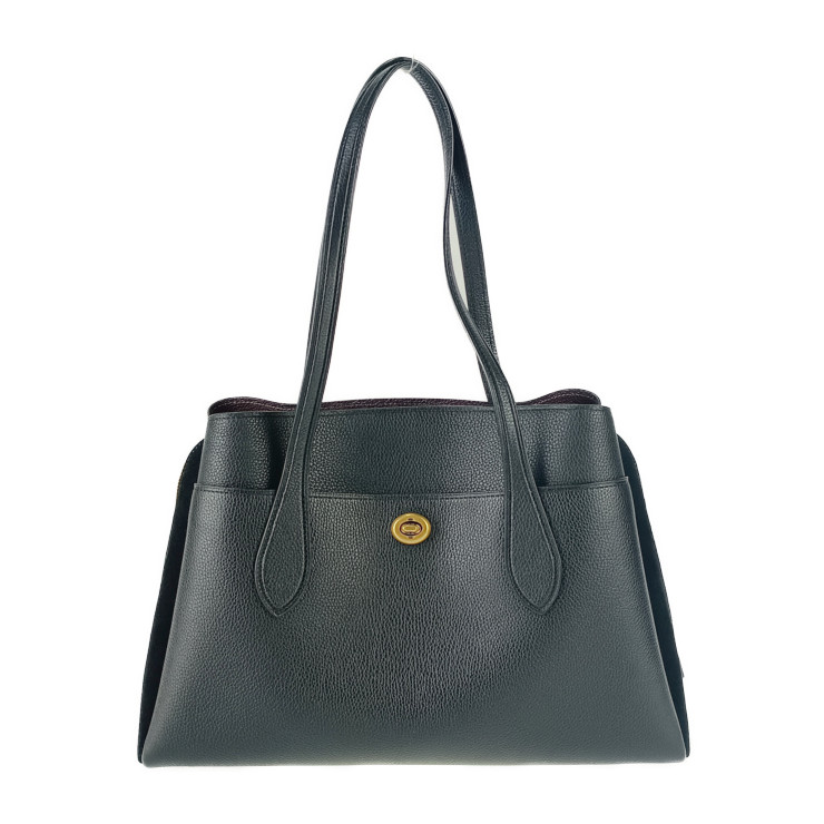 【楽天市場】超美品 COACH コーチ トートバッグ ローラ キャリーオール 89486 ブラック ゴールド金具 ポリッシュドペブルレザー ...