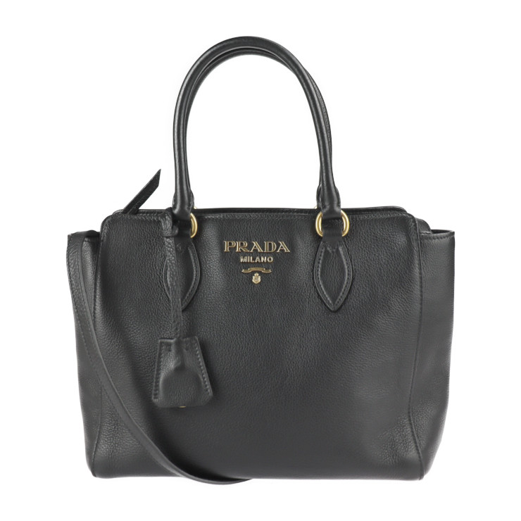 【楽天市場】超美品 PRADA プラダ ハンドバッグ 1BA205 レザー ブラック ゴールド金具 2WAY ショルダーバッグ【本物保証】【中古】：3R boutique