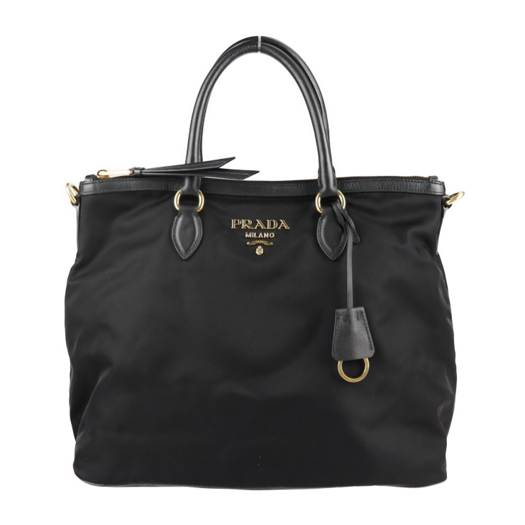 【楽天市場】超美品 PRADA プラダ テスート ハンドバッグ 1BC060 ナイロン レザー ブラック 2WAY ショルダーバッグ トートバッグ ショッピングバッグ ロゴ ゴールド金具【本物 ...