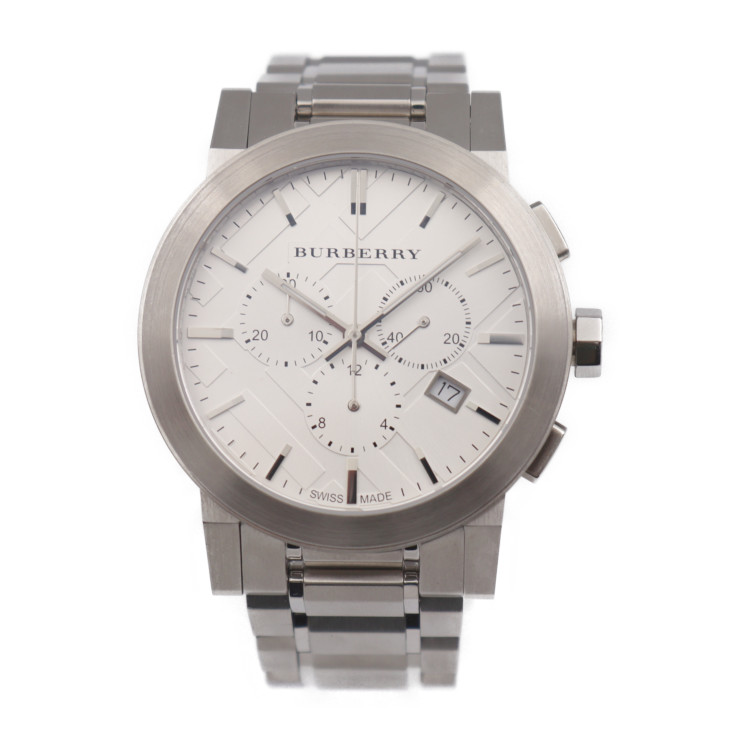 【楽天市場】超美品 BURBERRY バーバリー THE CITY ザ シティ クロノグラフ 腕時計 BU9350 ステンレススチール ...