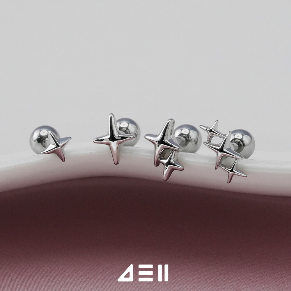 【楽天市場】[サージカル]スパーク (4Type) 16G ボディピアス スパークル スター 小さめ 小さい スパーク キャッチ ピアッシング 軟骨ピアス 16G サージカル 女性 誕生日 ...
