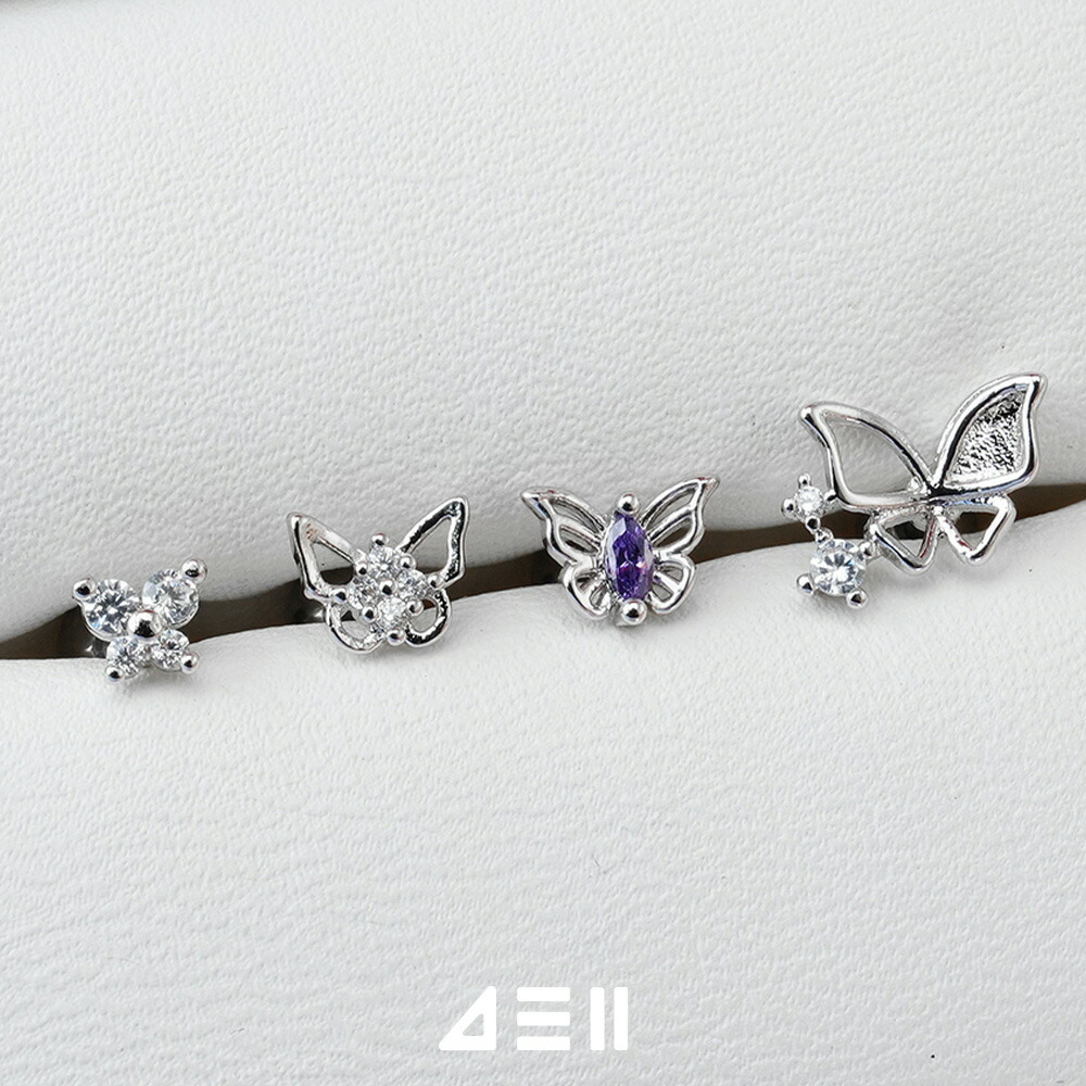 【楽天市場】[サージカル]蝶 バタフライ (4Type) 16G/14G ボディピアス キャッチ ピアッシング 軟骨ピアス 16G サージカル 女性 誕生日プレゼント 女友達 ギフト 金属 ...