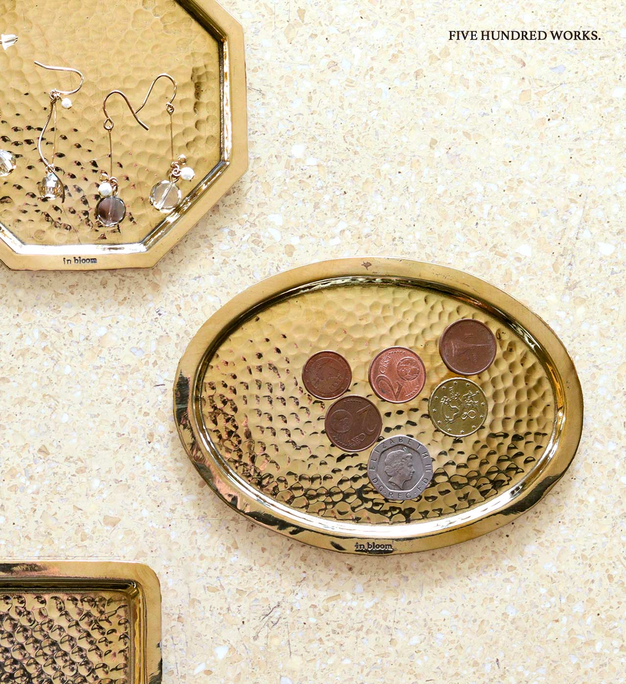 【楽天市場】【公式】インブルーム ブラストレイ オーバル(inbloom)500WORKS.真鍮 ブラス トレイ 楕円形 小物入れゴールド アンティーク風 レトロ アクセサリーコイン キー ...