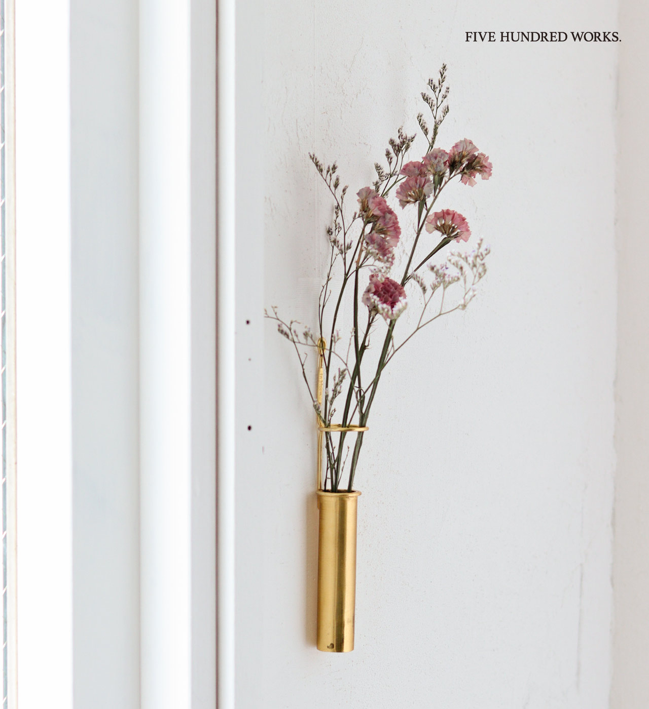 【楽天市場】【公式】インブルーム ドライフラワーベース Sサイズ (inbloom)500WORKS.一輪挿し ウォール アイアン デコレーション ドライフラワー飾り付け ゴールド シンプル ...