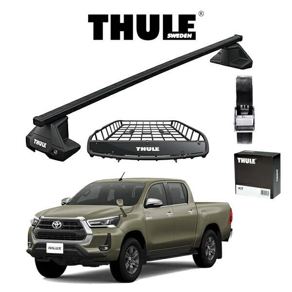 【楽天市場】トヨタ ハイラックス TOYOTA HILUX H29.9～ GUN125 THULE スーリーベースキャリア スクエアバー キャリアバスケット Canyon 859XT ...
