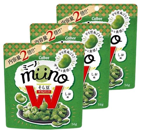 【楽天市場】カルビー miino ミーノ そら豆 ダブルパック 大容量 56g 3袋セット：707SHOP