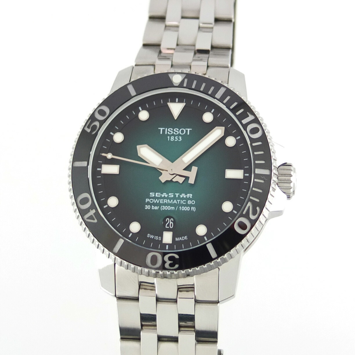 【楽天市場】ティソ TISSOT シースター1000 T120407A 自動巻 メンズ SS グリーン ブラック 【中古】：リポーン 蔵の助