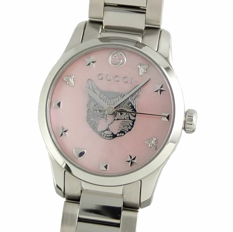【楽天市場】グッチ GUCCI Gタイムレス YA1265013 126.5 クォーツ ピンクシェル文字盤 レディース腕時計 SS 【中古 ...