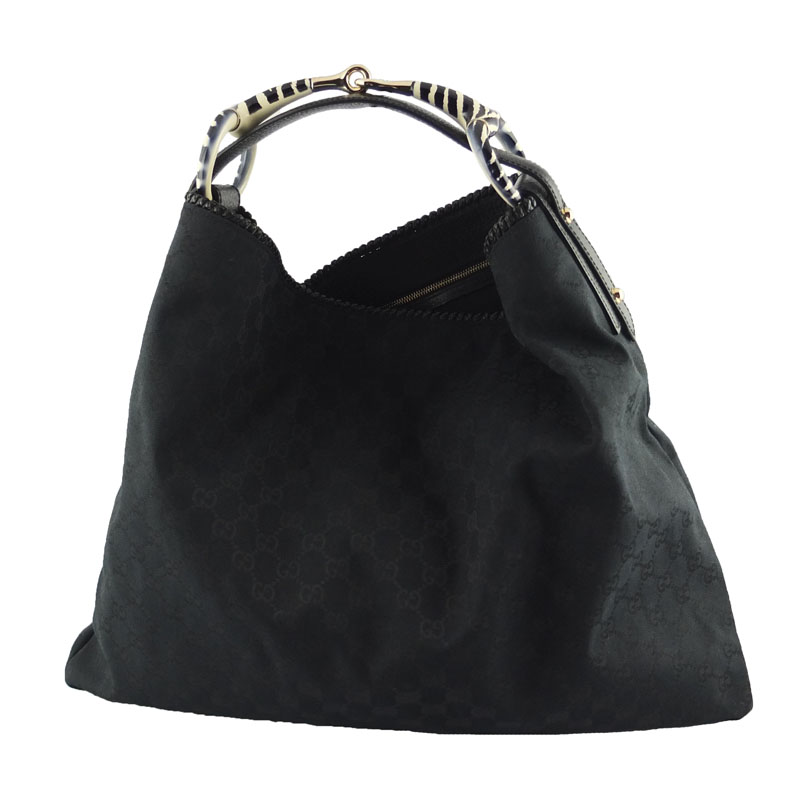 【楽天市場】グッチ GUCCI ホースビット ハンドバッグ 114900 セミショルダーバッグ GGキャンバス ブラック 【中古】：リポーン 蔵の助
