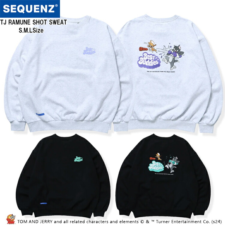 【楽天市場】【20%OFF】SALE【SEQUENZ 11-05】TOM&JERRY RAMUNE SHOT SWEAT新作 トムとジェリー クルーネックトレーナー スウェット 綿100 ...