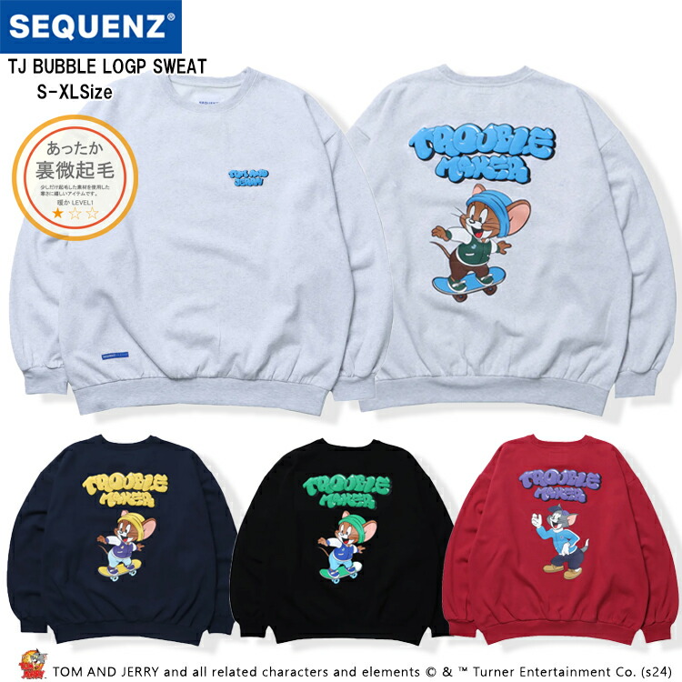 【楽天市場】【20%OFF】SALE【SEQUENZ 12-21】TJ POSTER C/N SWEAT春トレーナー 新作 トムとジェリー ...
