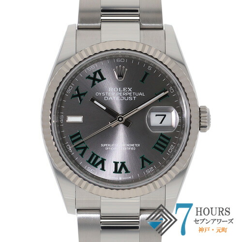 【楽天市場】【123003】ROLEX ロレックス 126234 デイトジャスト 36 スレートローマンダイヤル ランダム番 WG/SS 自動 ...