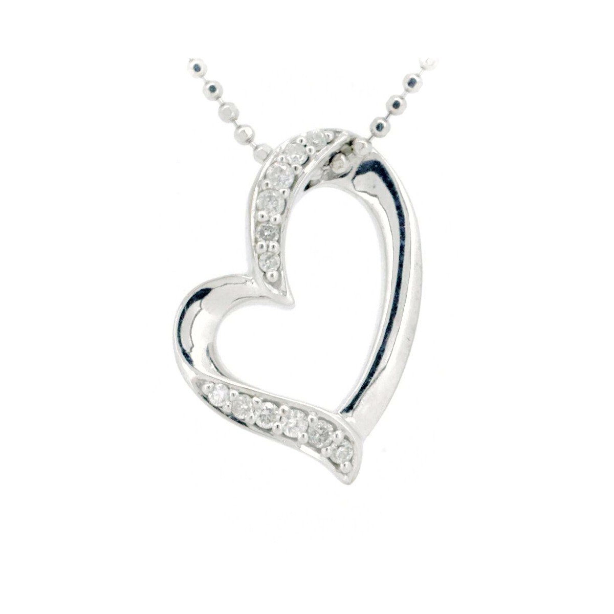 【楽天市場】スーパーSALEクーポン 【中古】 ヨンドシー ハートモチーフ ダイヤモンド ネックレス 4℃ K18WG(18金 ホワイトゴールド) 質屋出品 【コンビニ受取対応商品】 ジュ ...