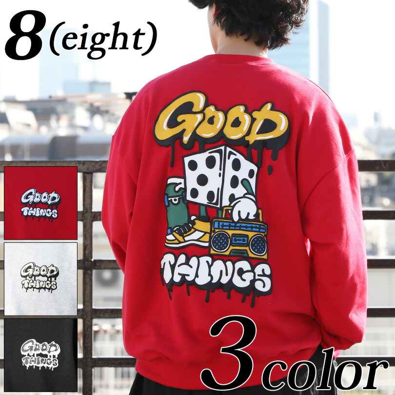 【楽天市場】スウェット メンズ 刺繍【 送料無料 】全3色 新作 トレーナースウェット グラフィック プリント 起毛レッド アッシュグレー ブラック 黒 赤 灰 アメカジ ストリート に大人気 ...