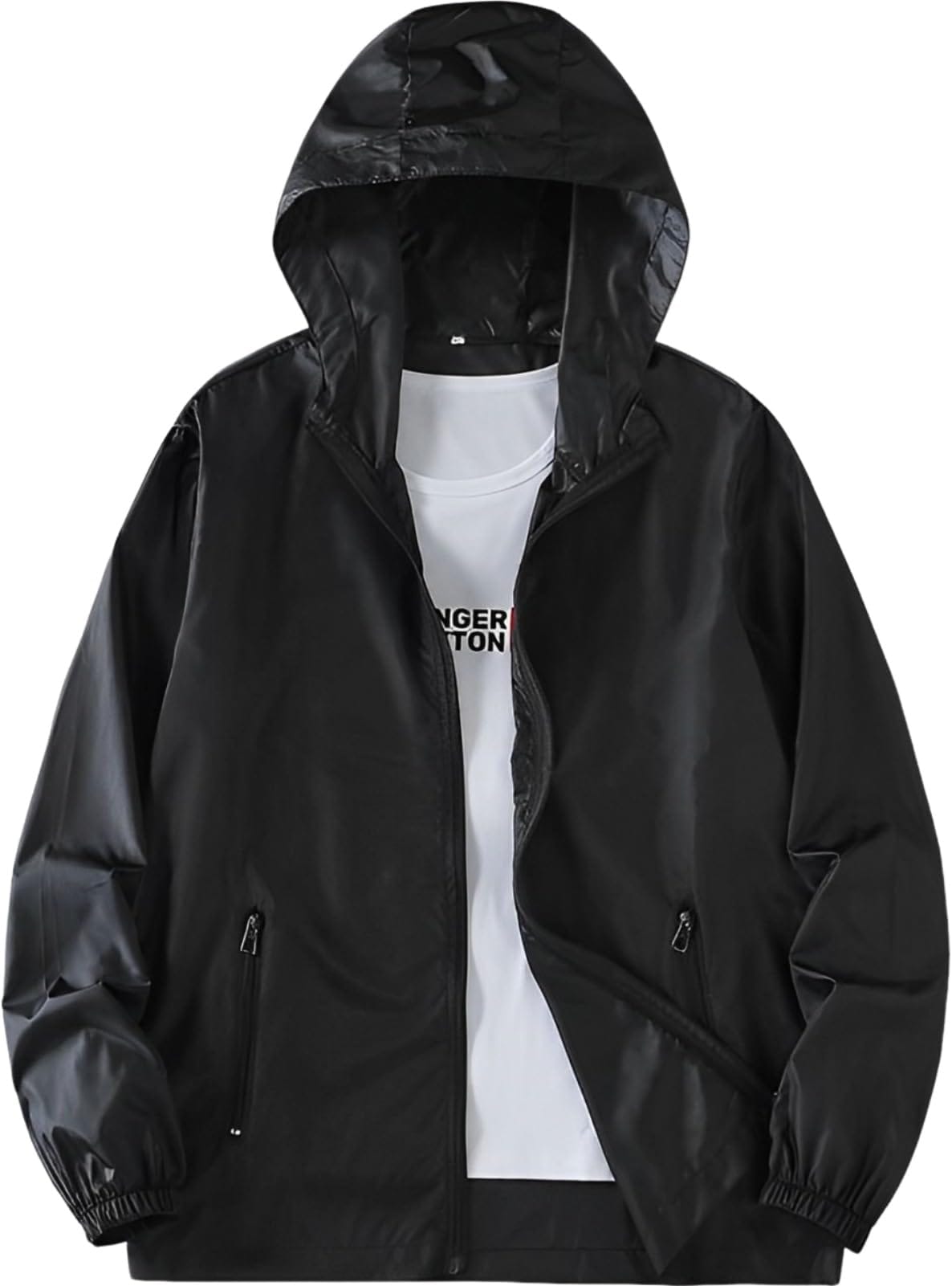 【楽天市場】[aspersio] [アスペルシオ] フード付 ナイロンジャケット 超薄手 ストリート系 ジップアップ おしゃれパーカー メンズ ...