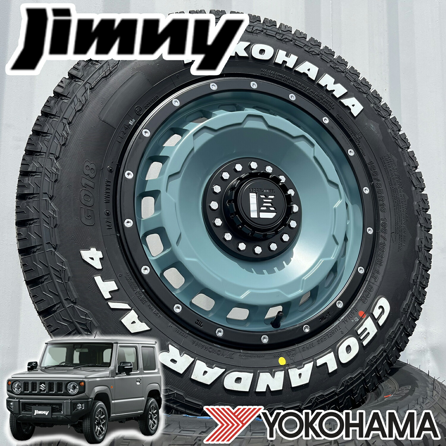【楽天市場】ジムニー JB23 JB64 JA11 JA12 JA22 タイヤホイール 16インチ YOKOHAMA ヨコハマ ジオランダー G018 A/T4 185/85R16 4本セット ...