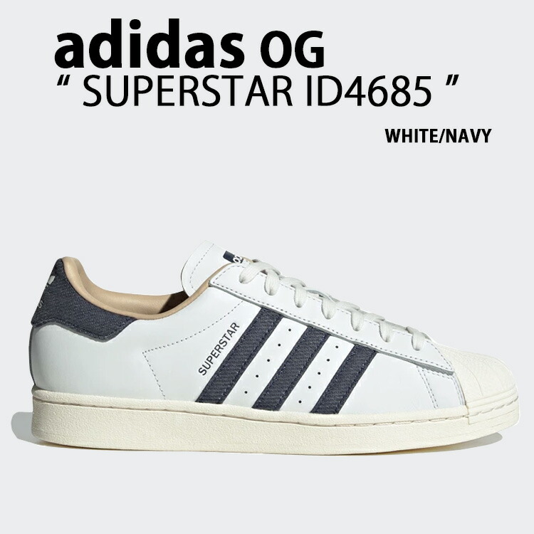 【楽天市場】adidas originals アディダス スニーカー SUPERSTAR ID4685 WHITE NAVY シューズ ...
