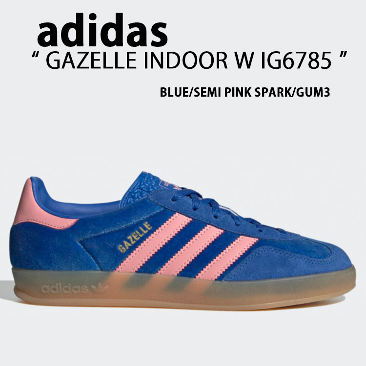 【楽天市場】adidas アディダス スニーカー GAZELLE INDOOR W IG6785 BLUE SEMI PINK SPARK ...