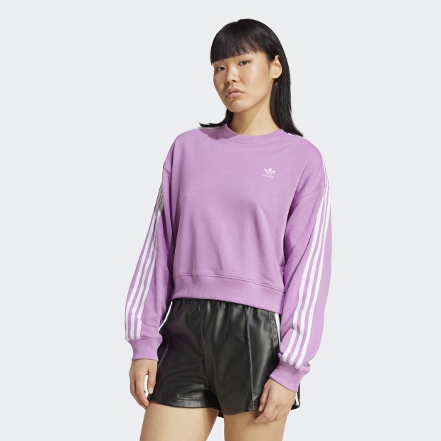 【楽天市場】【SALE セール】レディース スリーストライプス クルーネック スウェットシャツ プリラブドパープル 【adidas ...