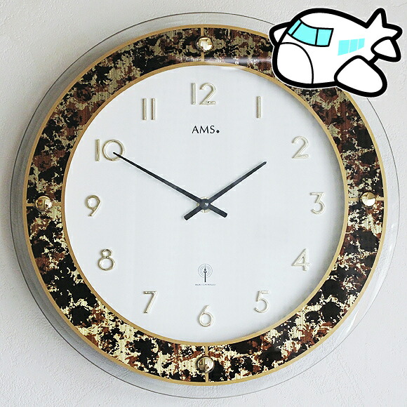 【楽天市場】AMS ドイツ製 掛け時計 アナログ ゴールド AMS5853 納期1ヶ月程度 (AMS5853)：インテリア雑貨a-mon（エエモン）