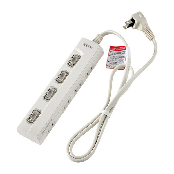 【楽天市場】ELPA WLS-LY4100REB [LEDランプ スイッチ付タップ 4個口 1m 横差しタイプ]：XPRICE楽天市場店