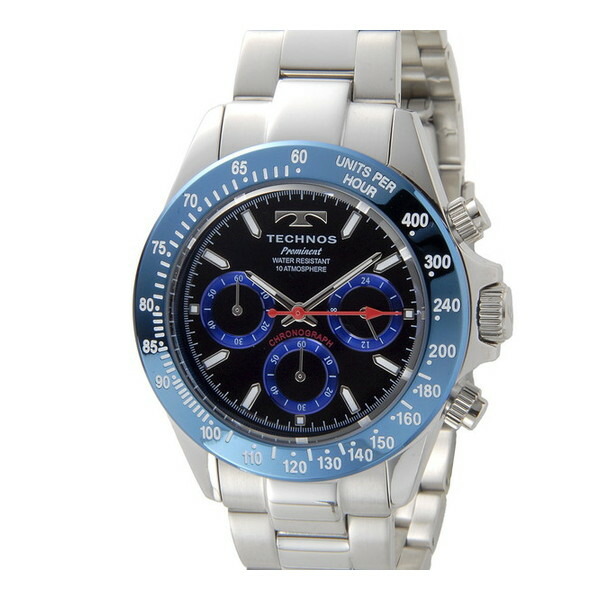 【楽天市場】腕時計 時計 TECHNOS テクノス TP0403SN クロノグラフ SS ブレス シルバー ブルー 青 クォーツ メンズ ウォッチ 誕生日 新生活 クリスマス 父の日 ...
