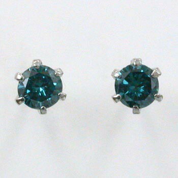 【楽天市場】プラチナトータル0.2ctブルーダイヤモンド6本爪PE(PT900)ブルーダイヤ(VSクラス）0.1ctx2六本爪ピアス（シリコン ...