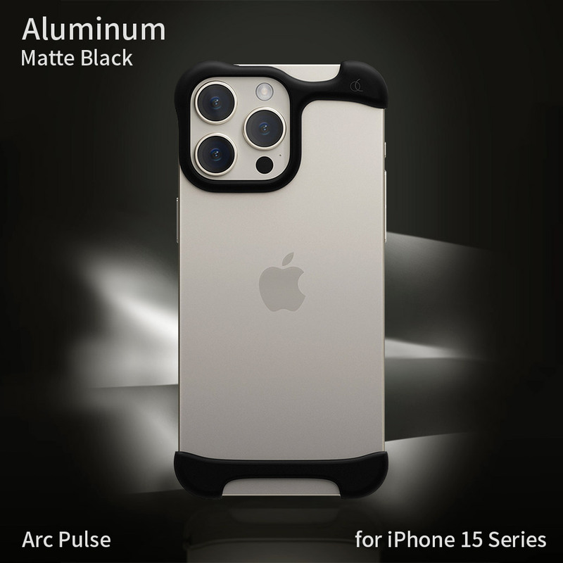 【楽天市場】iPhone15Pro ケース バンパー アルミ・マットブラック Arc Pulse | アークパルス 背面 アルミバンパー カバー 衝撃吸収 耐衝撃 カメラ 保護 ...