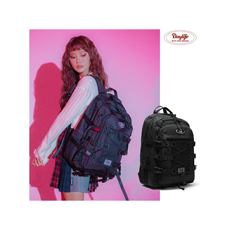 【楽天市場】[DAYLIFE] DOUBLE STRING Backpack ★ デイライフ リュック 学生 バックパック レディース メンズ 韓国ファッション大容量 収納 女性 レディース ...