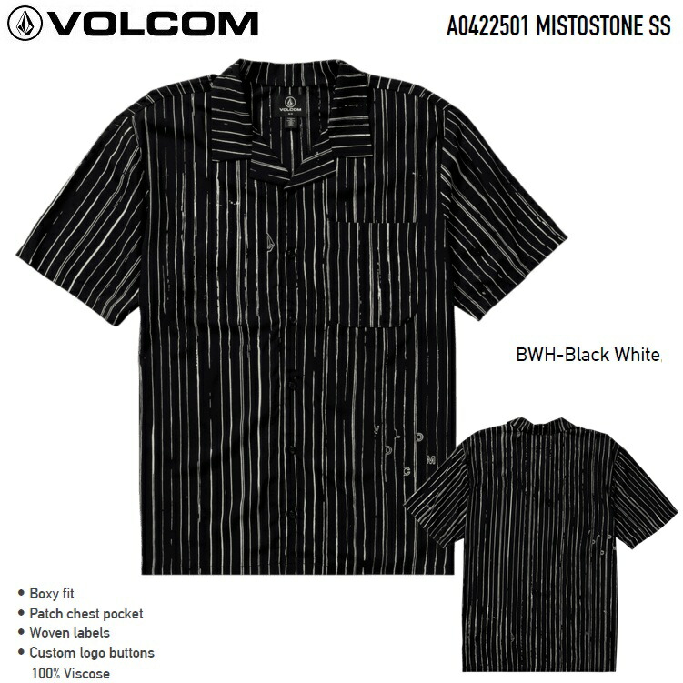 【楽天市場】 VOLCOM ボルコム 【 Mistostone Short Sleeve - BLACK WHITE 】 A0422501 ...