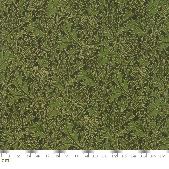 【楽天市場】【Moda モダ】Morris Holiday Metallic-7315-18M(メタリック加工)(2E-02)グリーン系 ...